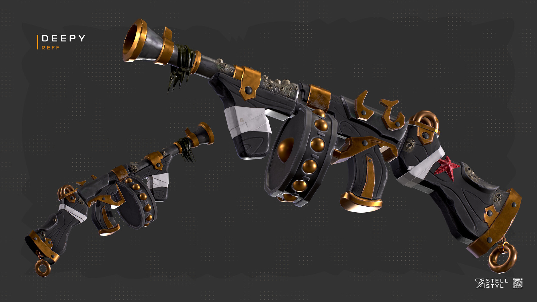 ArtStation - DEEPY w IMPROVISED SCOPE | STELL STYL STYLIZED GUN | Resources