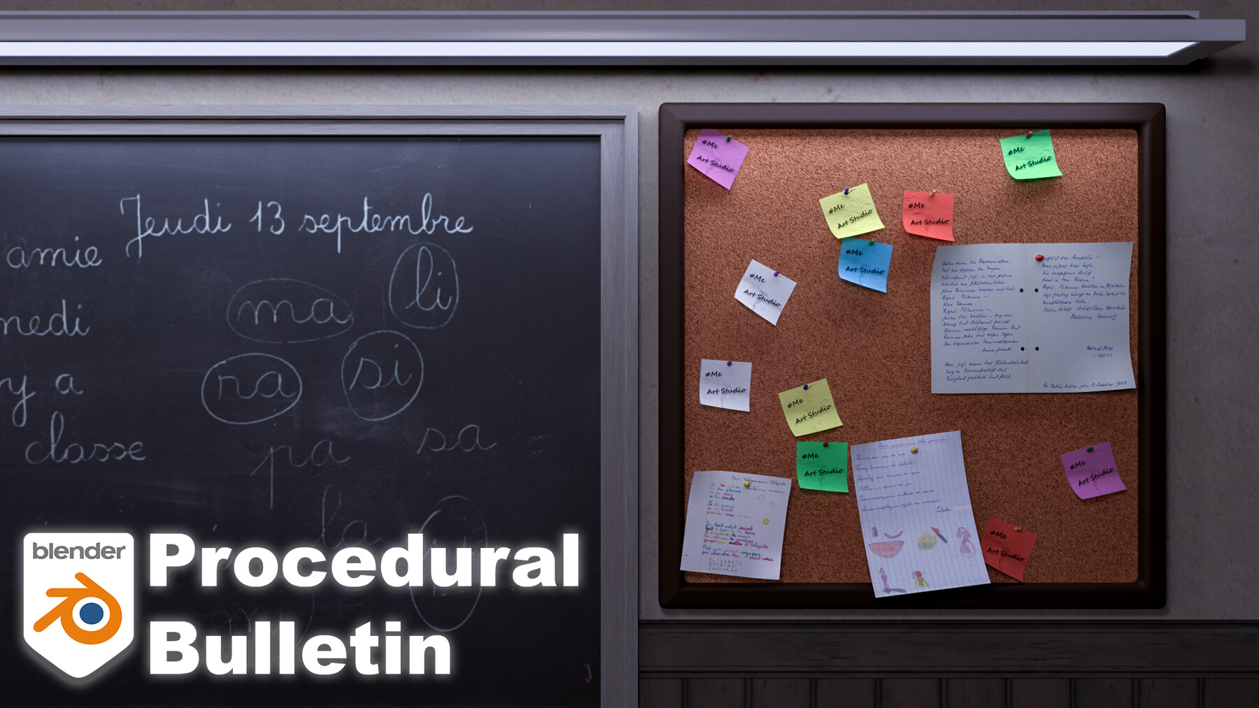 ArtStation - Procedural Bulletin + Procedural Sticky Note & Nail ...