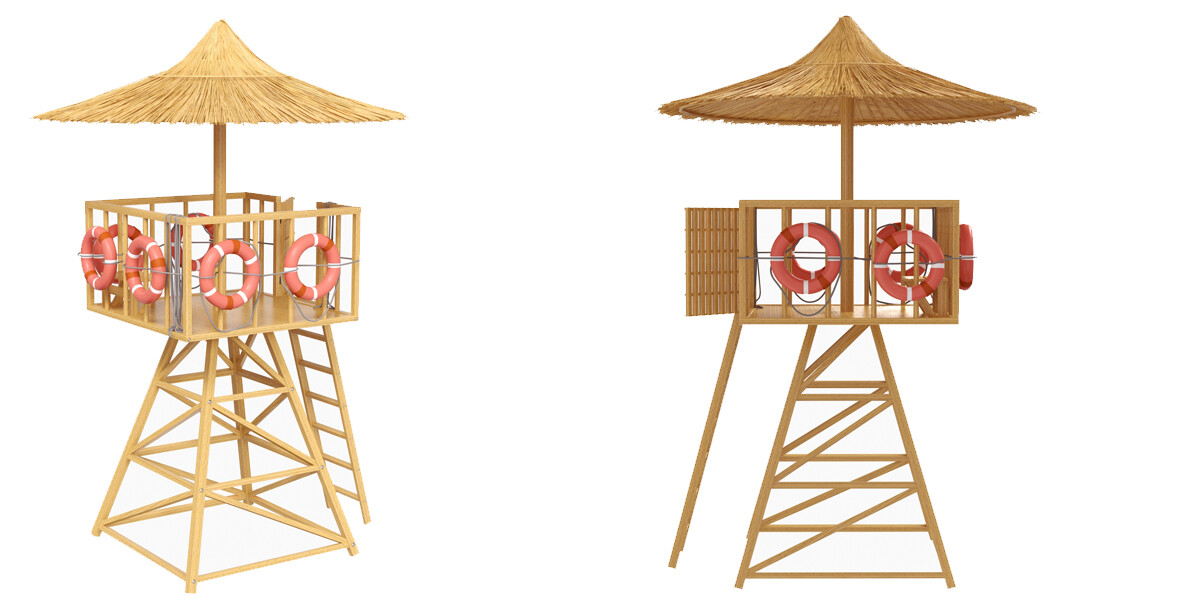 ArtStation - Beach Lifeguard-tower with lifeboy | Resources