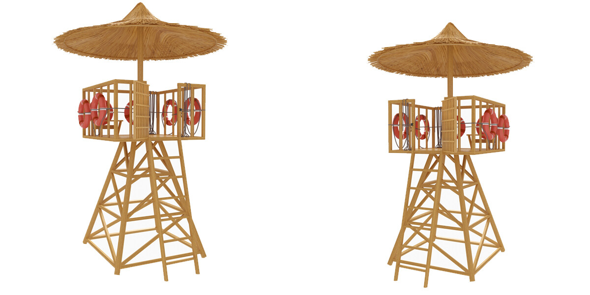 ArtStation - Beach Lifeguard-tower with lifeboy | Resources