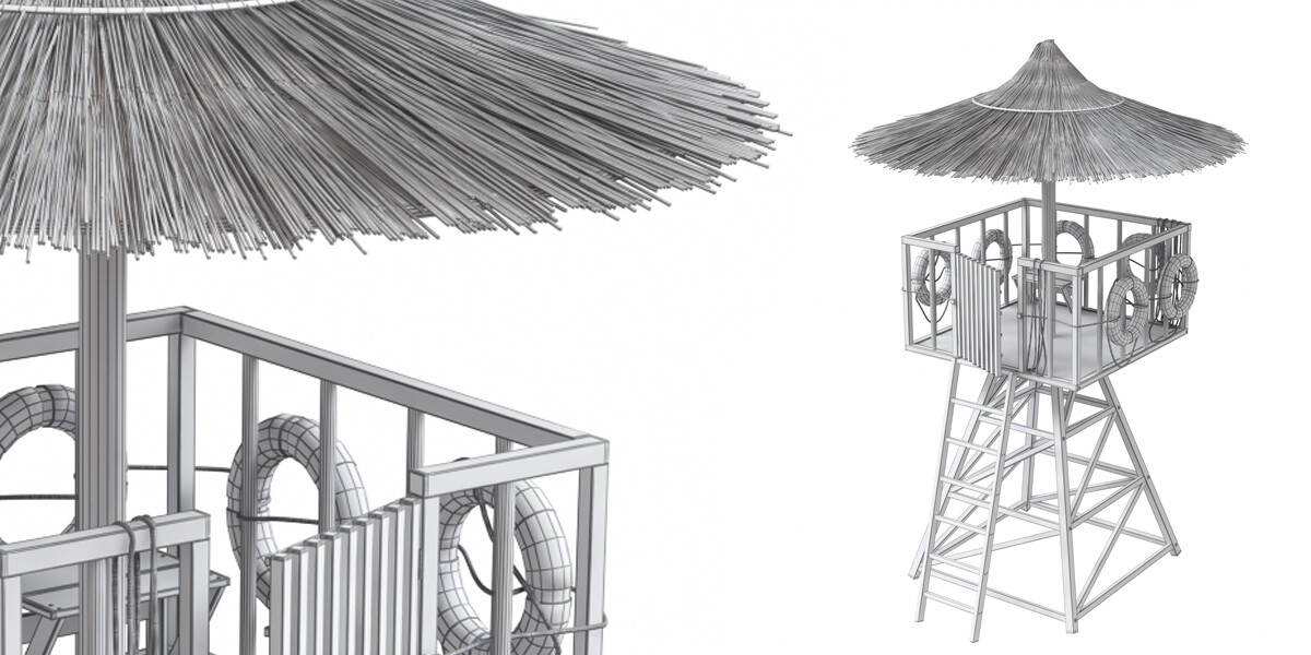 ArtStation - Beach Lifeguard-tower with lifeboy | Resources