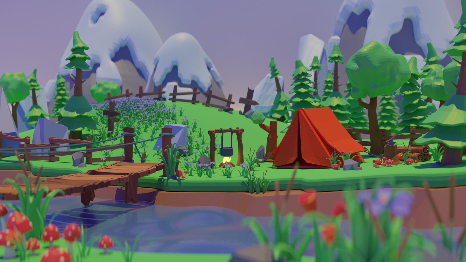 ArtStation - +225 3D lowpoly environment models | Game Assets