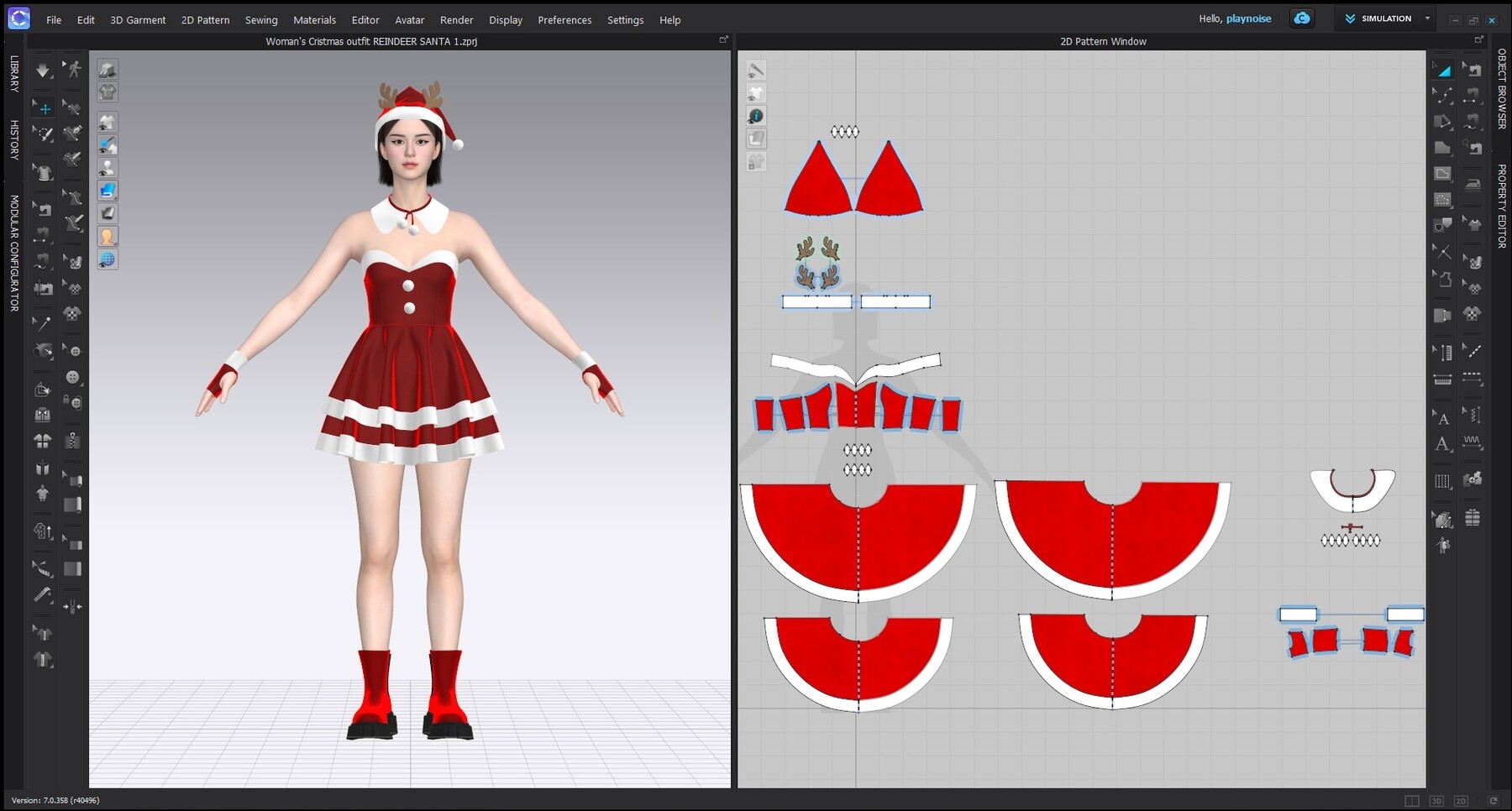ArtStation - WOMAN'S CHRISTMAS OUTFITS REINDEER SANTA / CLO project ...