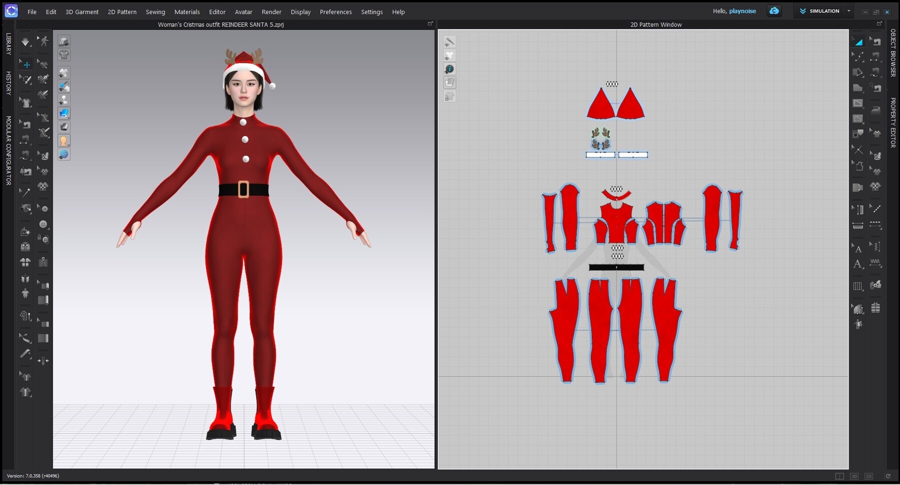 ArtStation - WOMAN'S CHRISTMAS OUTFITS REINDEER SANTA / CLO project ...