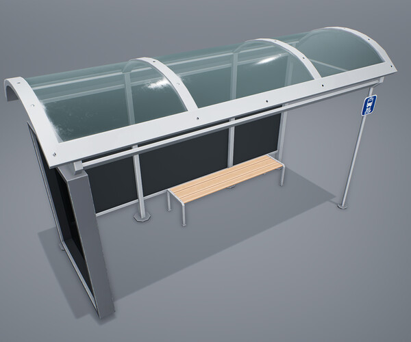 ArtStation - Stylized Bus Stop | Game Assets