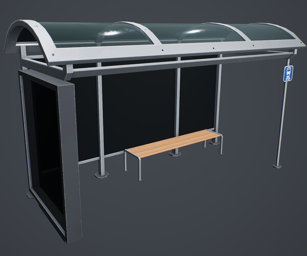 ArtStation - Stylized Bus Stop | Game Assets
