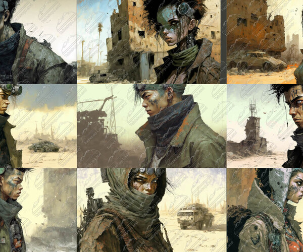 ArtStation - 72 Post Apocalyptic Humans - Set 1 | Artworks
