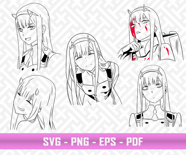 ArtStation - Darling in the Franxx SVG / Zero Two SVG / Vectors / Anime ...
