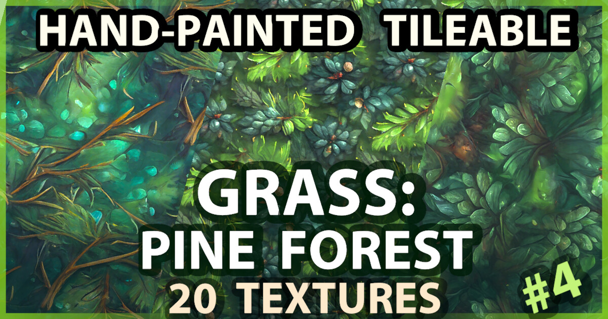 ArtStation - Grass: Pine Forest - 20 TEXTURES (Handpainted, Tileable ...
