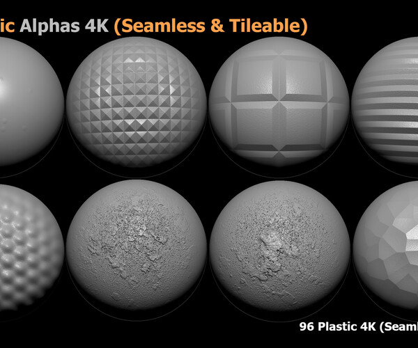ArtStation - 96 Plastic Alphas (Seamless & Tileable) VOL 11 | Brushes