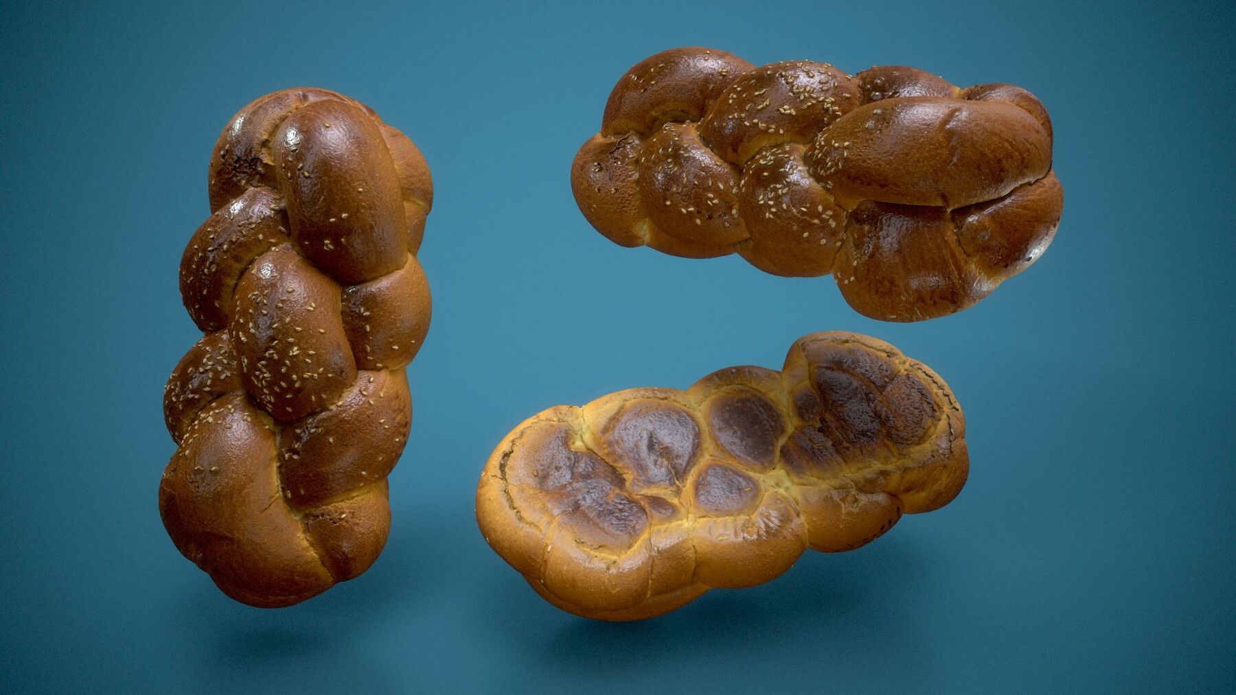 ArtStation - Braided Bread Loaf 3D Scan - Cinematic + Game Ready Models | Game Assets