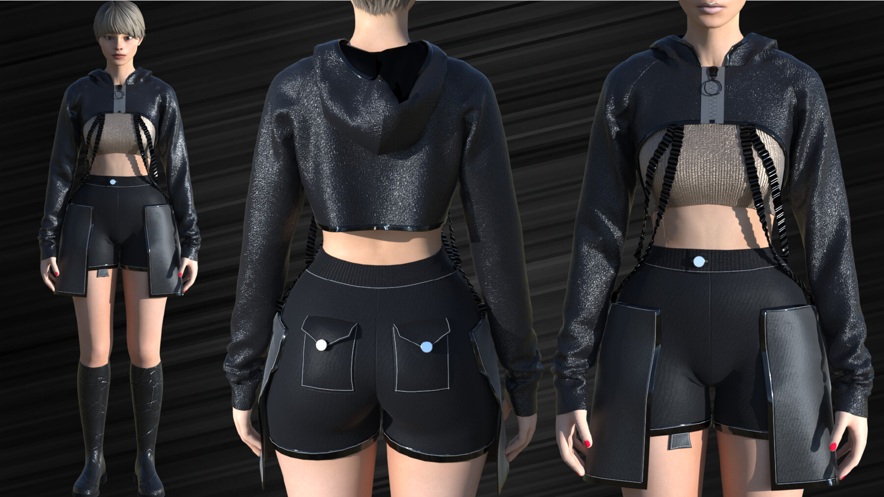 ArtStation - Girl's Outfit 3 / Marvelous Designer / CLO3D Project File ...