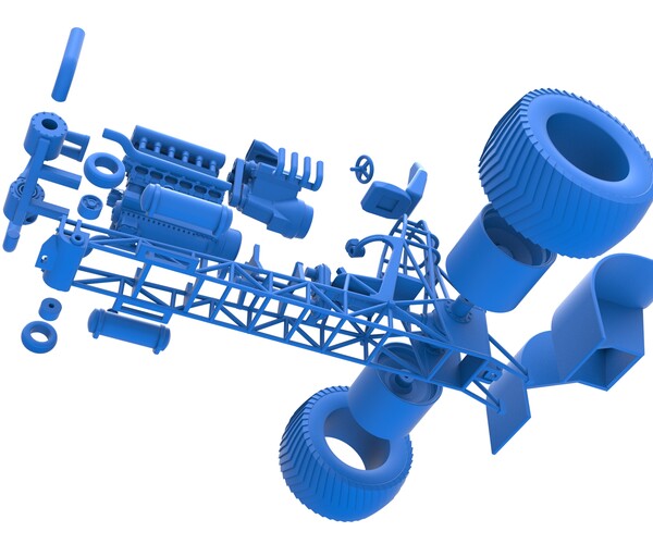 ArtStation - 3D printable Diecast Pulling tractor with V12 and V8 engines Scale 1:25 | Resources