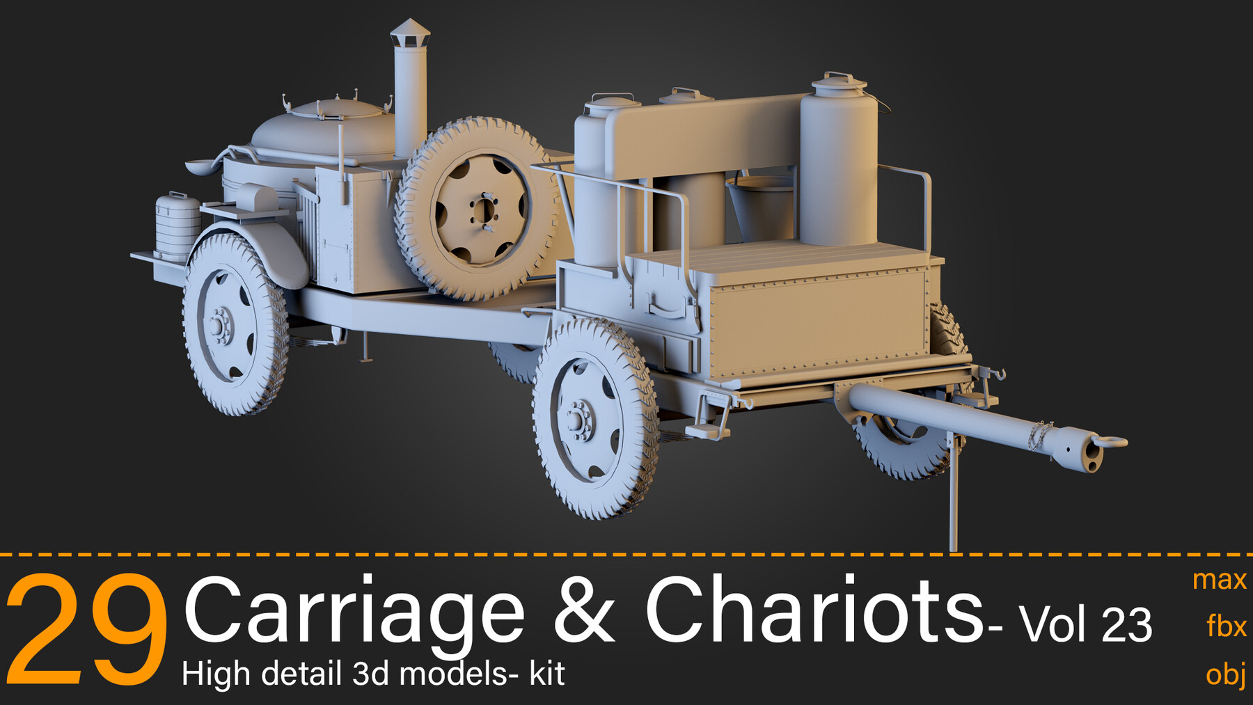 ArtStation - 29 Carriage & Chariots- Vol 23 3d models-max.fbx.obj ...