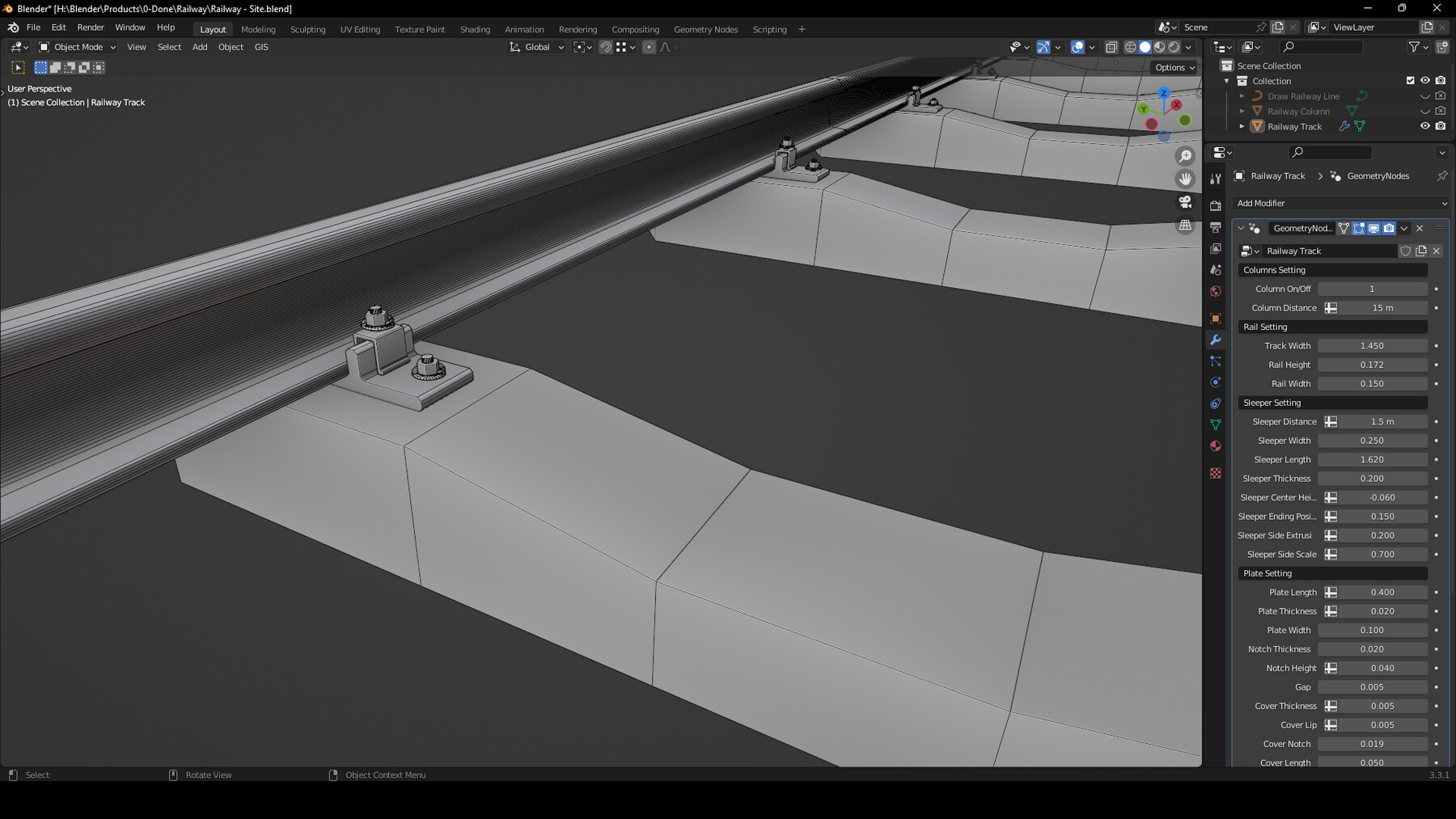 ArtStation - Procedural Train Railway Track | Resources