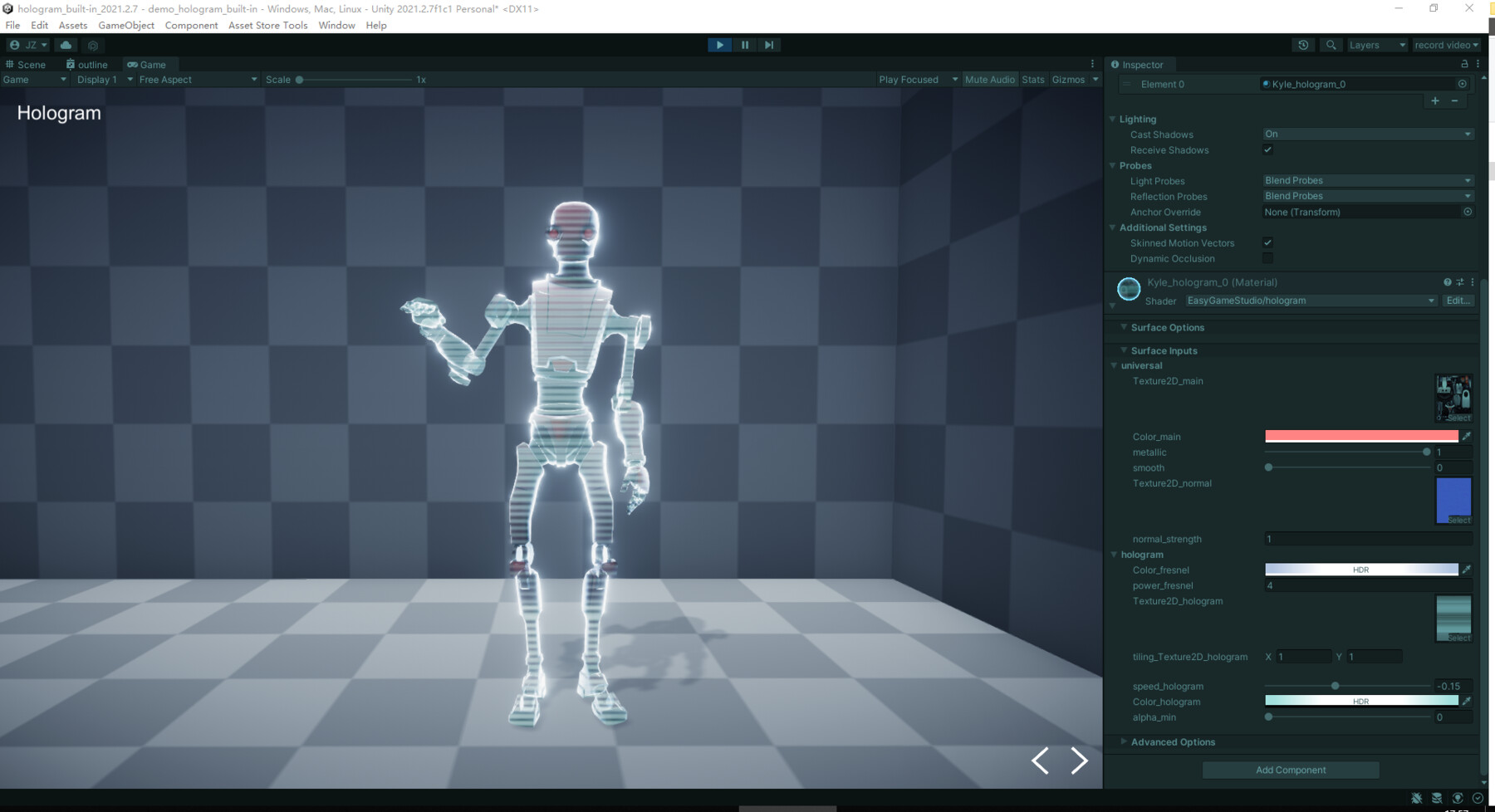 ArtStation - Unity VFX - Hologram Effect | Game Assets