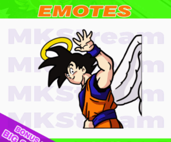 ArtStation - Twitch animated emotes dragon ball halo goku bye | Artworks