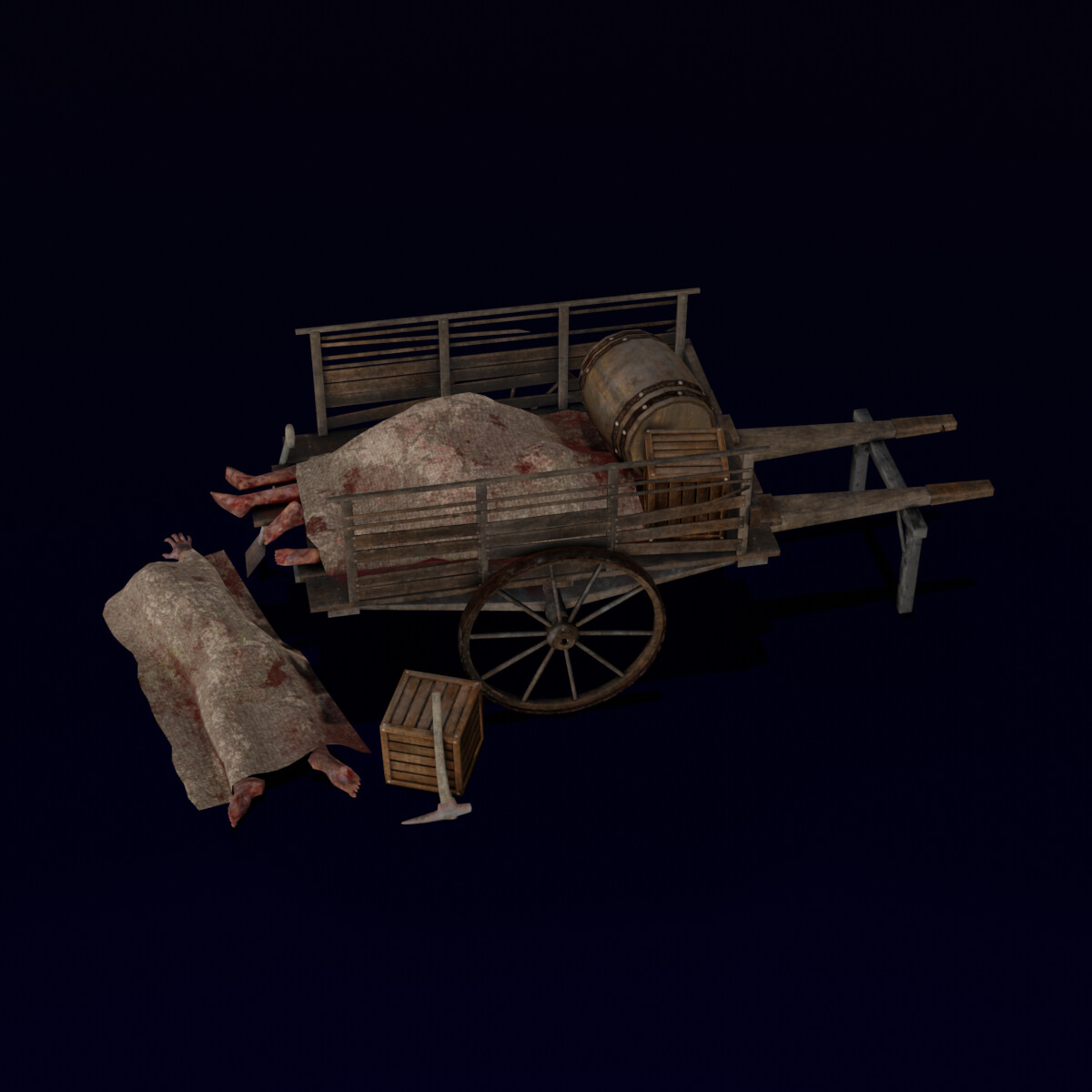 ArtStation - HORROR CART LOW POLY GAME READY | Game Assets