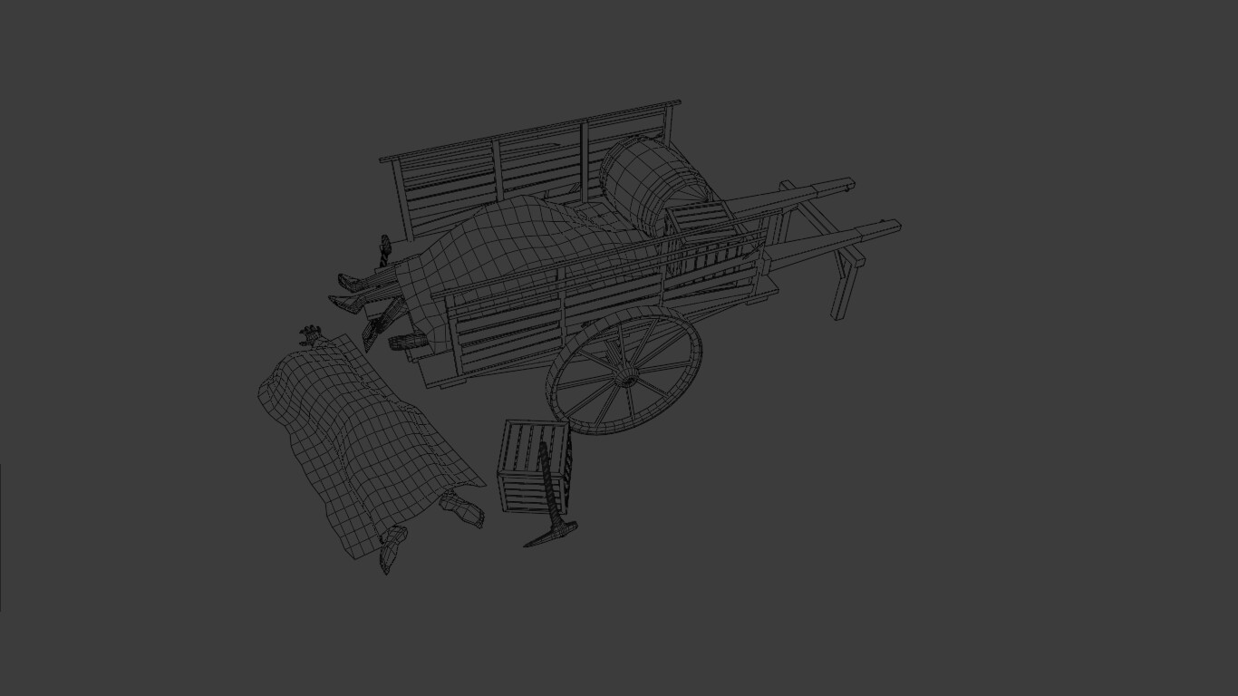 ArtStation - HORROR CART LOW POLY GAME READY | Game Assets