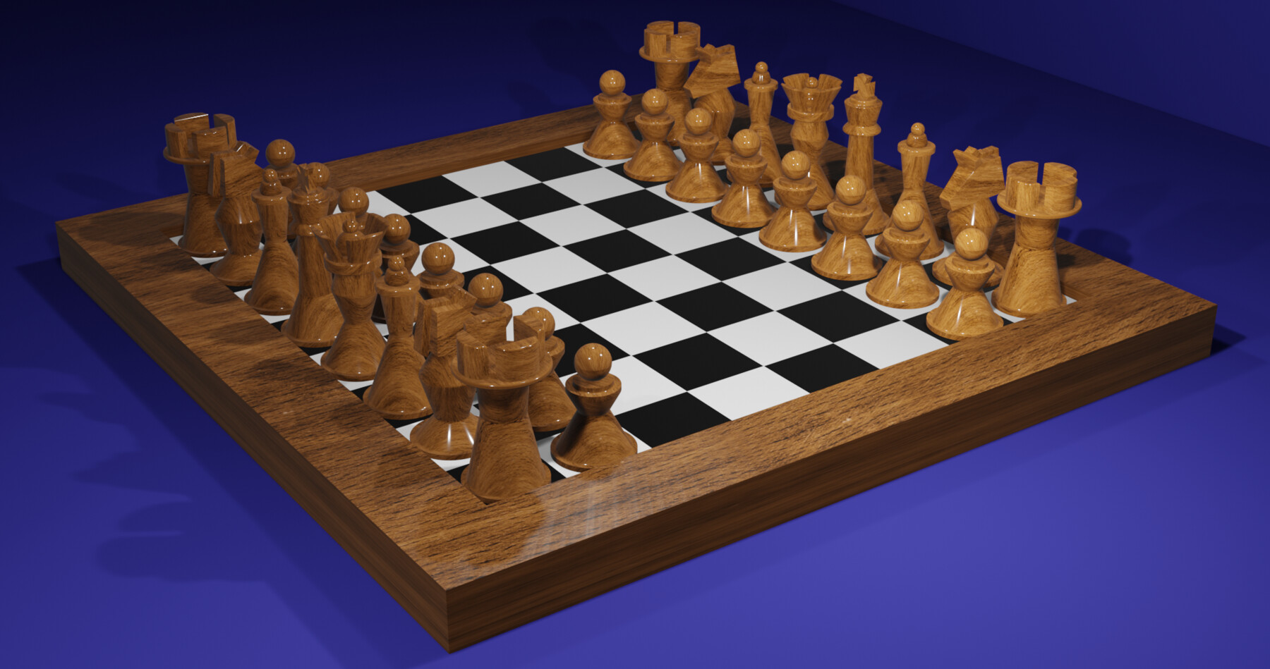 ArtStation - 3D Classic Chess (Wood and Black & White) | Game Assets