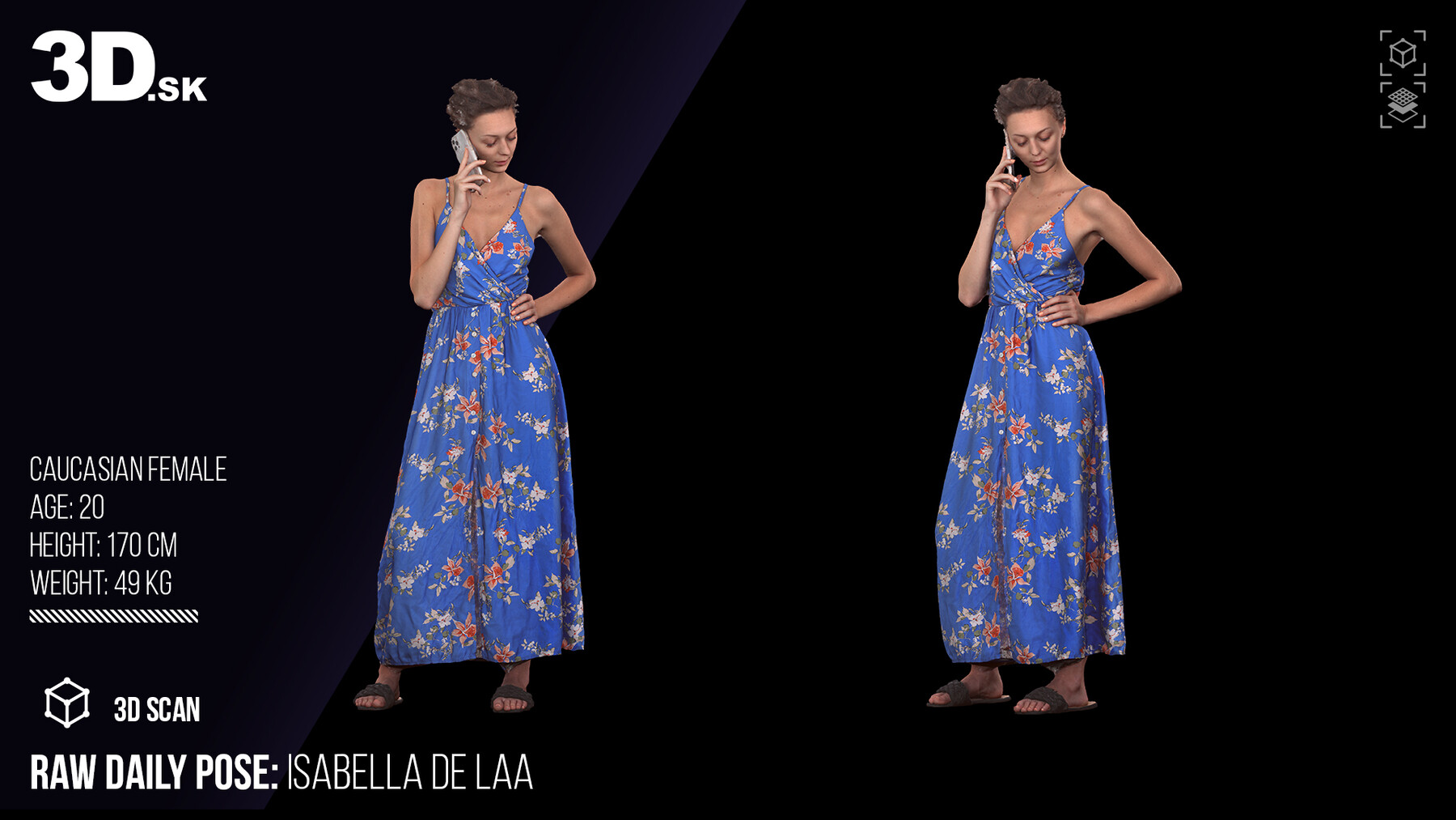 3D.SK - Raw Daily Pose | Isabella De Laa Dressed Mobile
