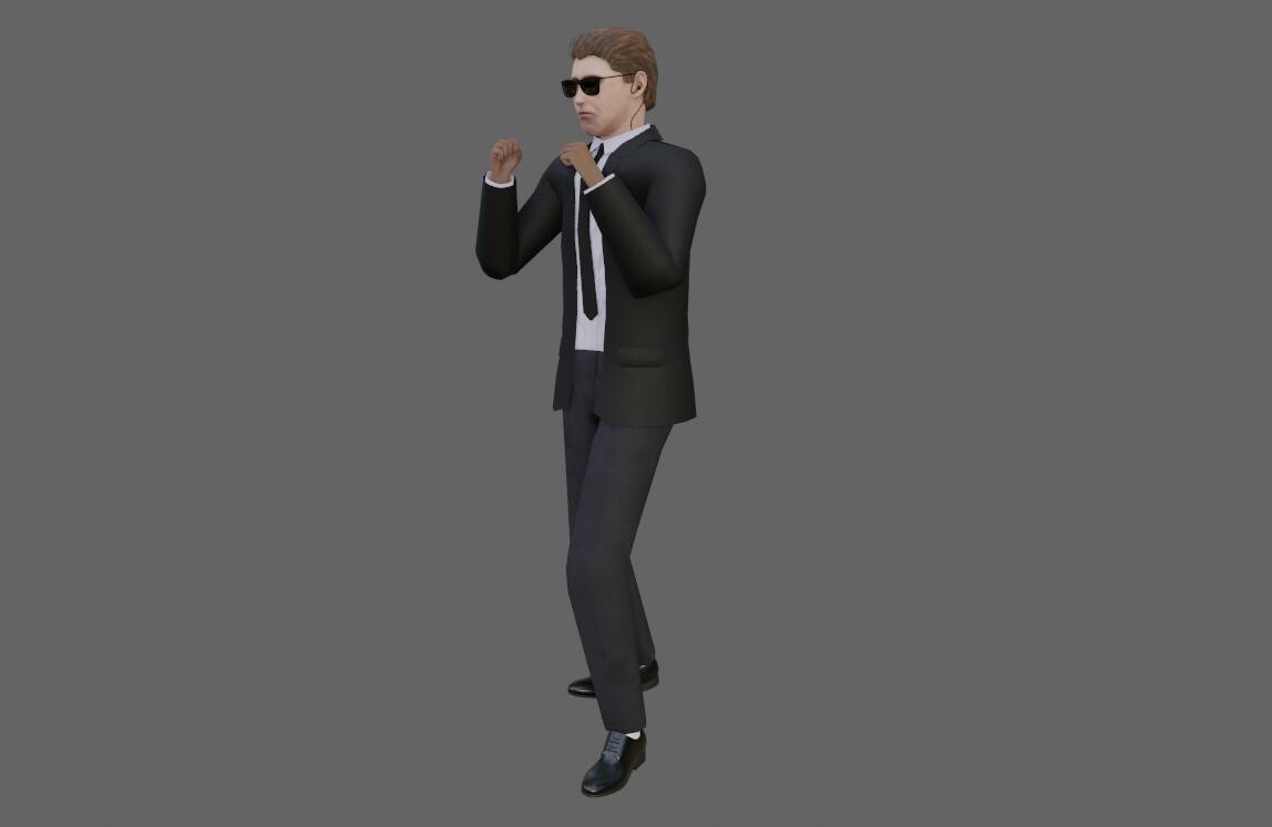 ArtStation - Man in Suit - Bodyguard Animated - Seguranca de Terno Low ...
