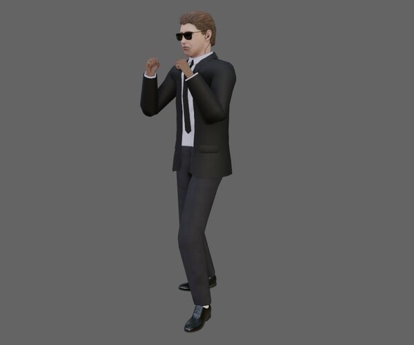 ArtStation - Man in Suit - Bodyguard Animated - Seguranca de Terno Low ...