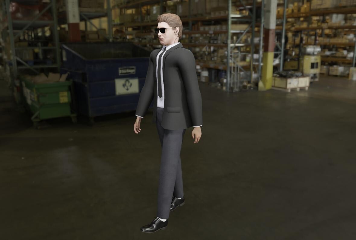 ArtStation - Man in Suit - Bodyguard Animated - Seguranca de Terno Low ...