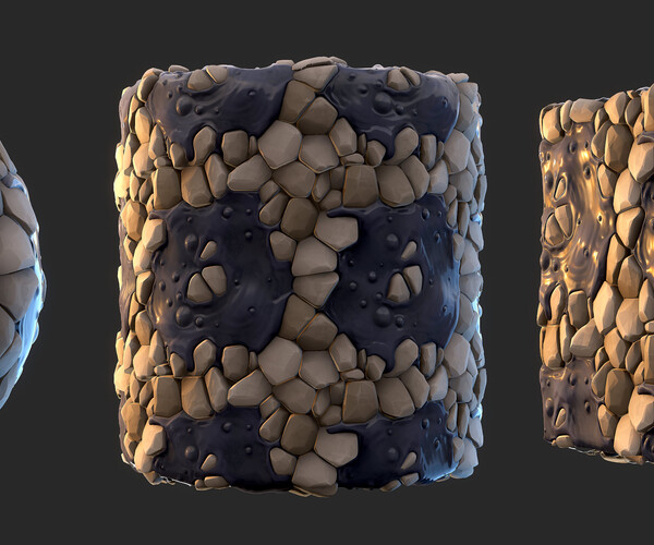 ArtStation - Stylized Stones and Mud - Substance 3D Designer | Game Assets