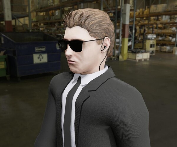 ArtStation - Man in Suit - Bodyguard Animated - Seguranca de Terno Low ...