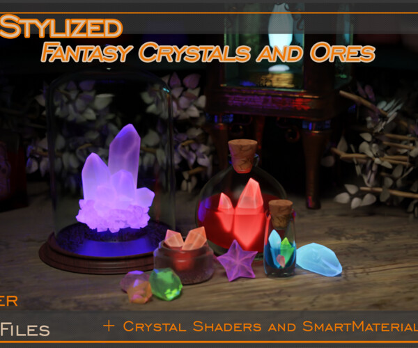 ArtStation - Stylized Fantasy Crystals & Ore Vol.1 +Shaders and Smart ...