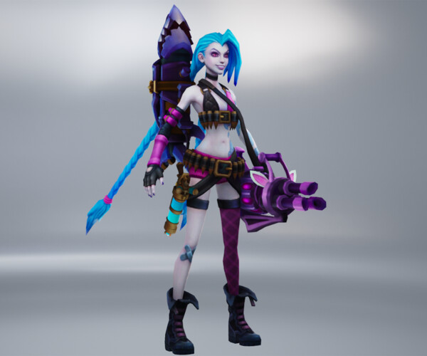 ArtStation - Jinx 2 Skins League Of Legends Characters Low-poly 3D ...