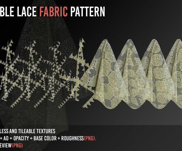 ArtStation - 50 Tileable Lace Fabric Pattern_Vol01 | Resources