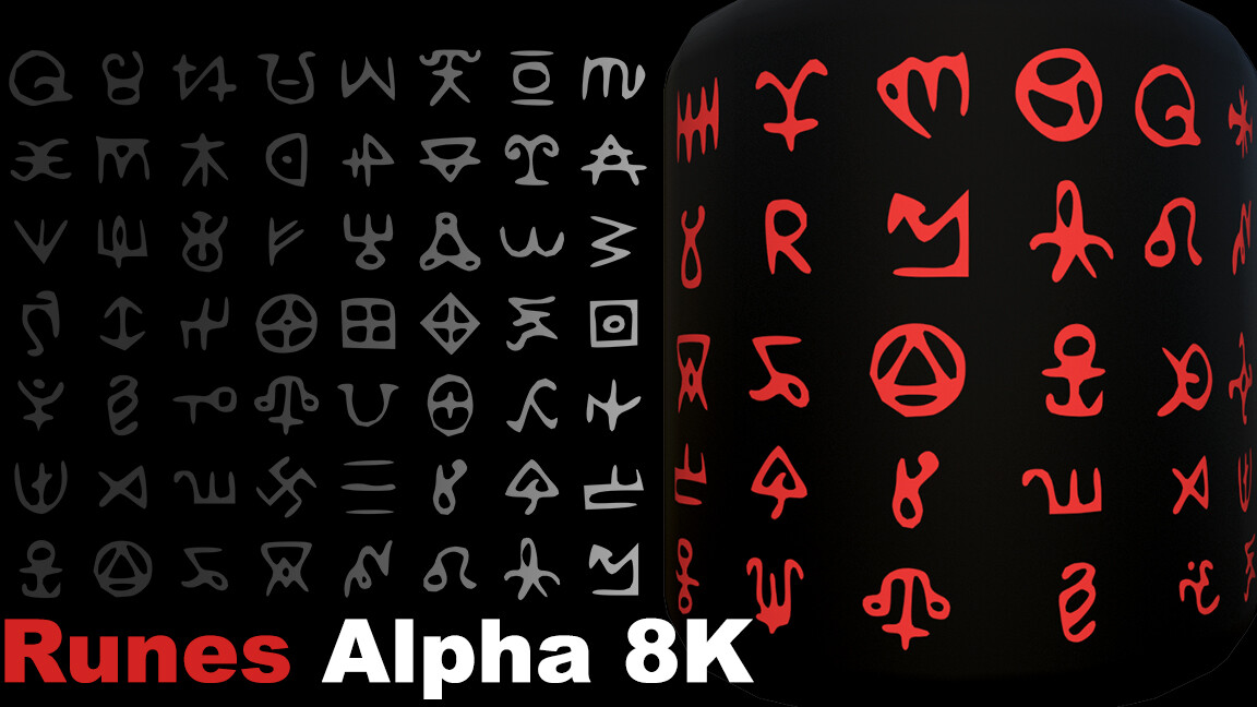 ArtStation - 95 Runes Alpha 8K Vol 3 | Brushes