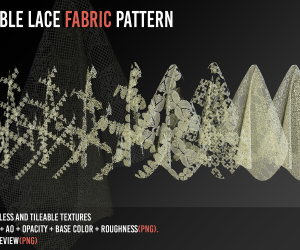 ArtStation - 50 Tileable Lace Fabric Pattern_Vol01 | Resources