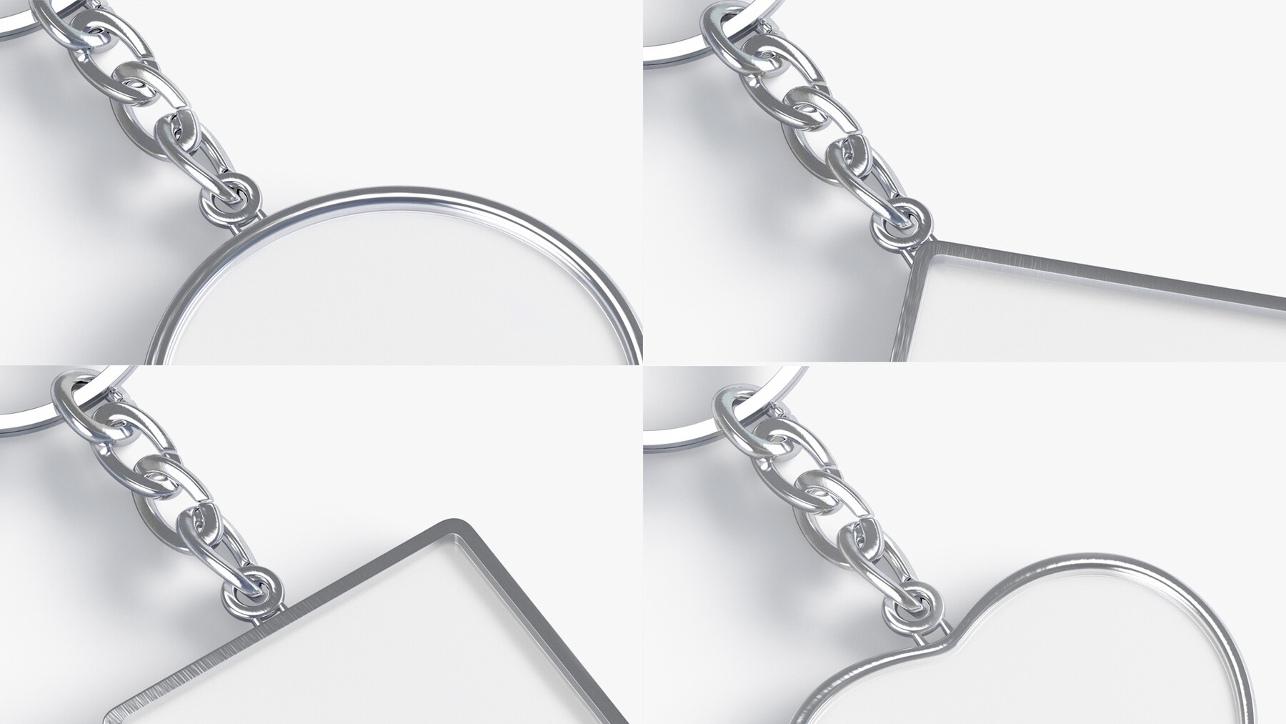 ArtStation - Keychain Shapes set - round square rhombus heart key tag ...