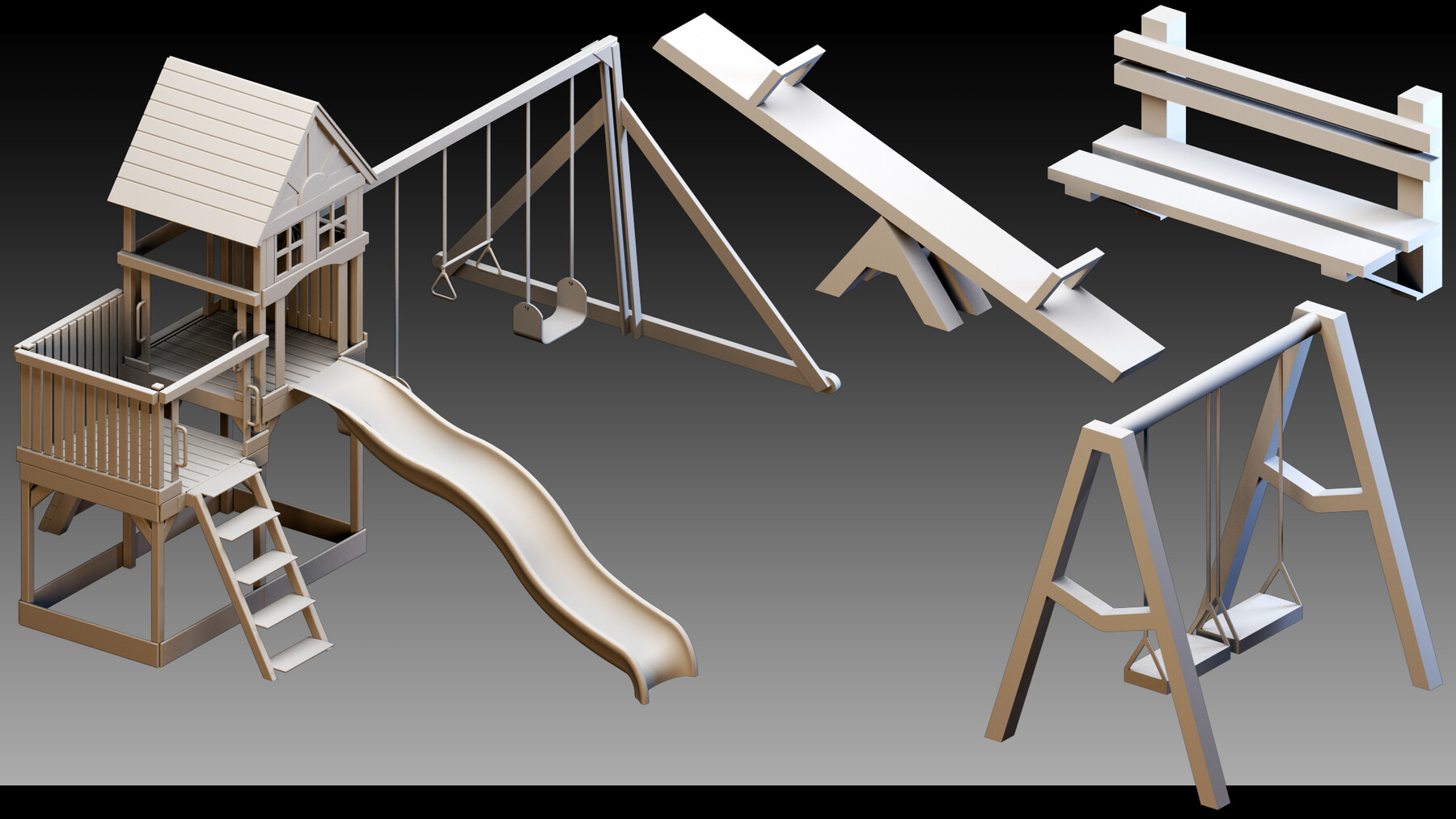 ArtStation - 33 Funfair Objects- Vol 01- High detail 3d models | Resources