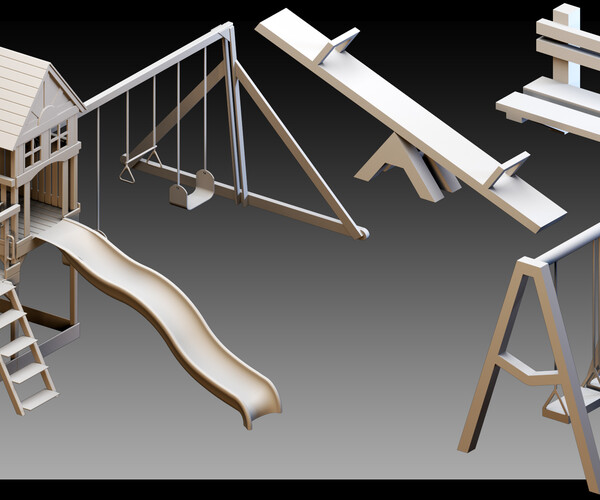 ArtStation - 33 Funfair Objects- Vol 01- High detail 3d models | Resources