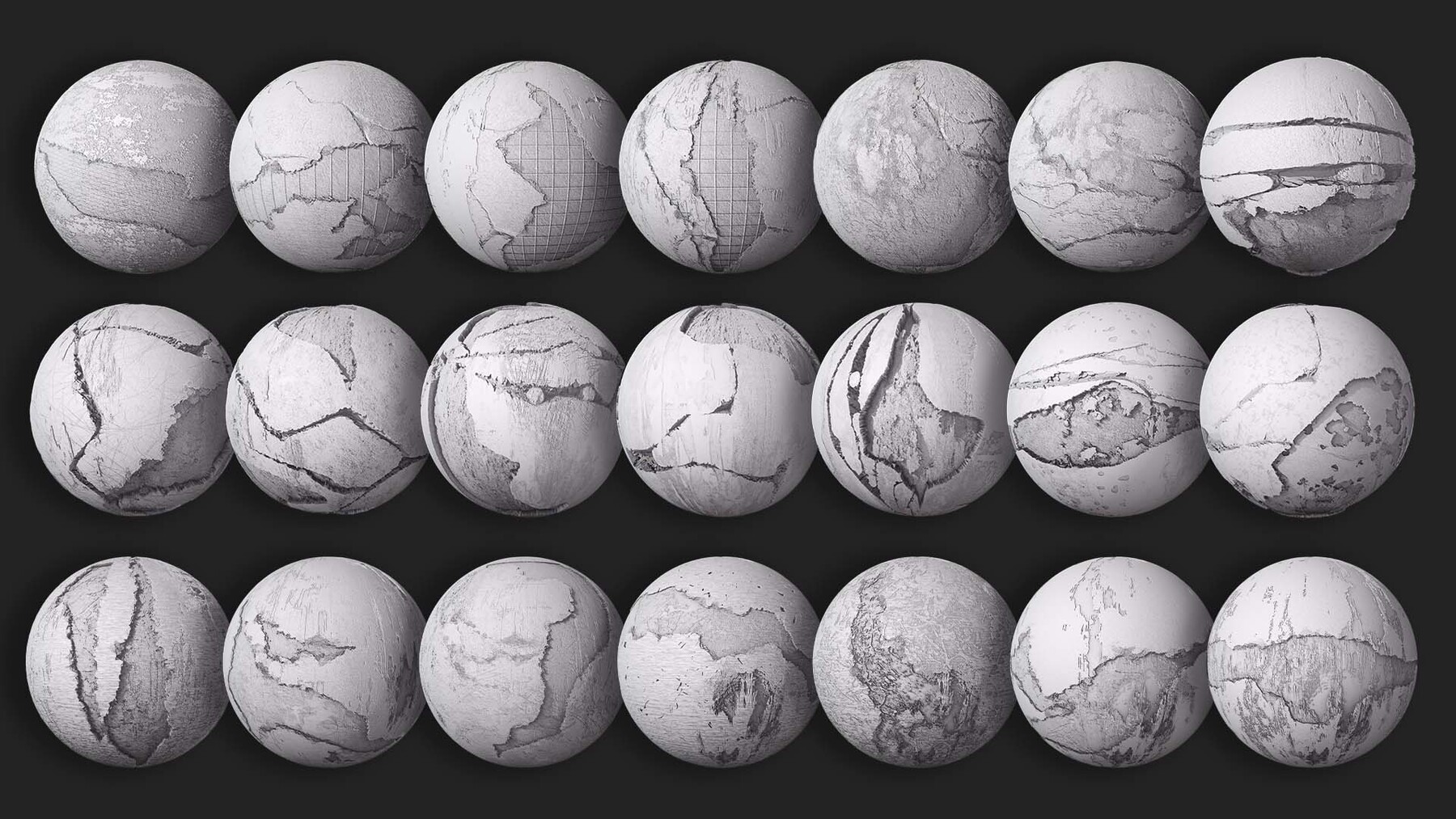 ArtStation - 150 Imperfections and Cracks Alpha Vol.05 | Brushes