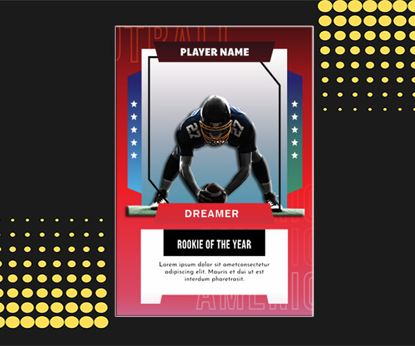 ArtStation - Sports Trading Card Photoshop template V4 | Artworks