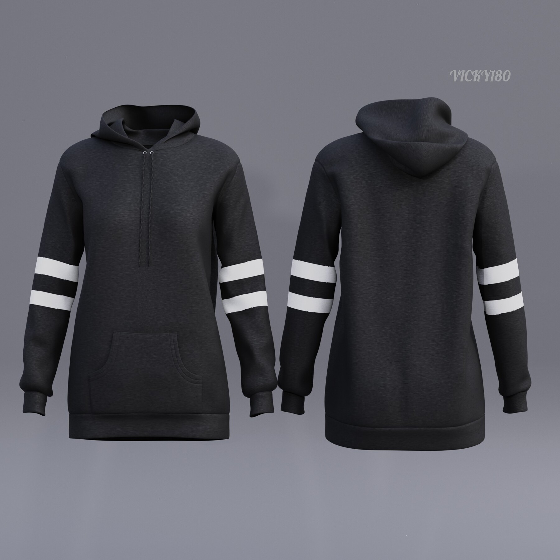 ArtStation - Female Sweatshirt Hoodie 3D Model | Resources