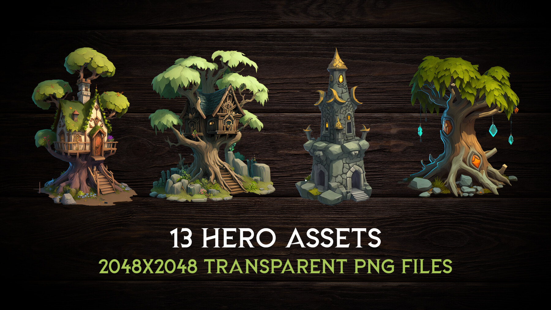 ArtStation - Fantasy Forest 2D Sprites Kit | Game Assets