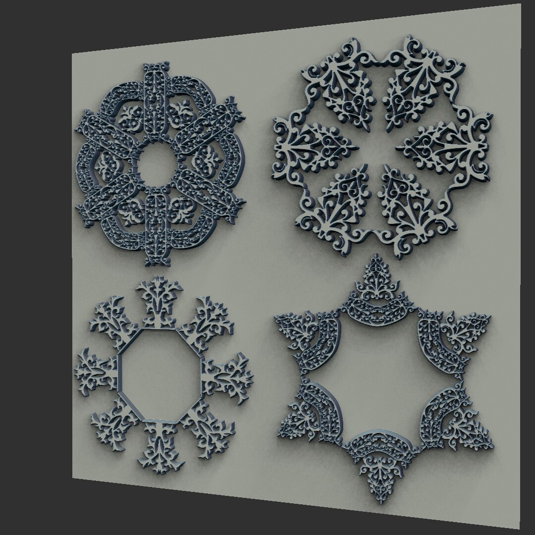 ArtStation - 100+ Single and Ring Ornament Height Map Pack | Brushes