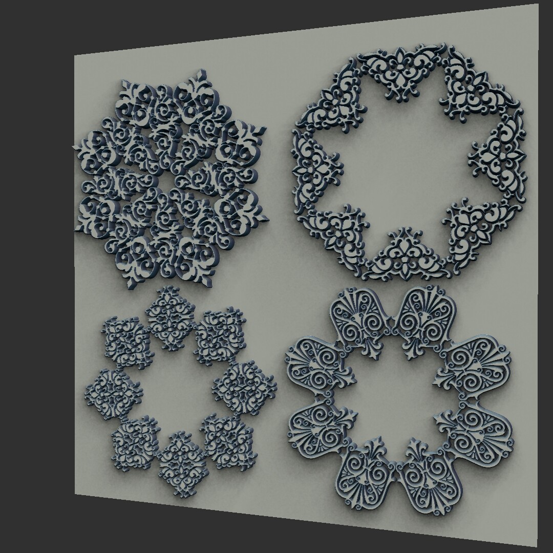 ArtStation - 100+ Single and Ring Ornament Height Map Pack | Brushes