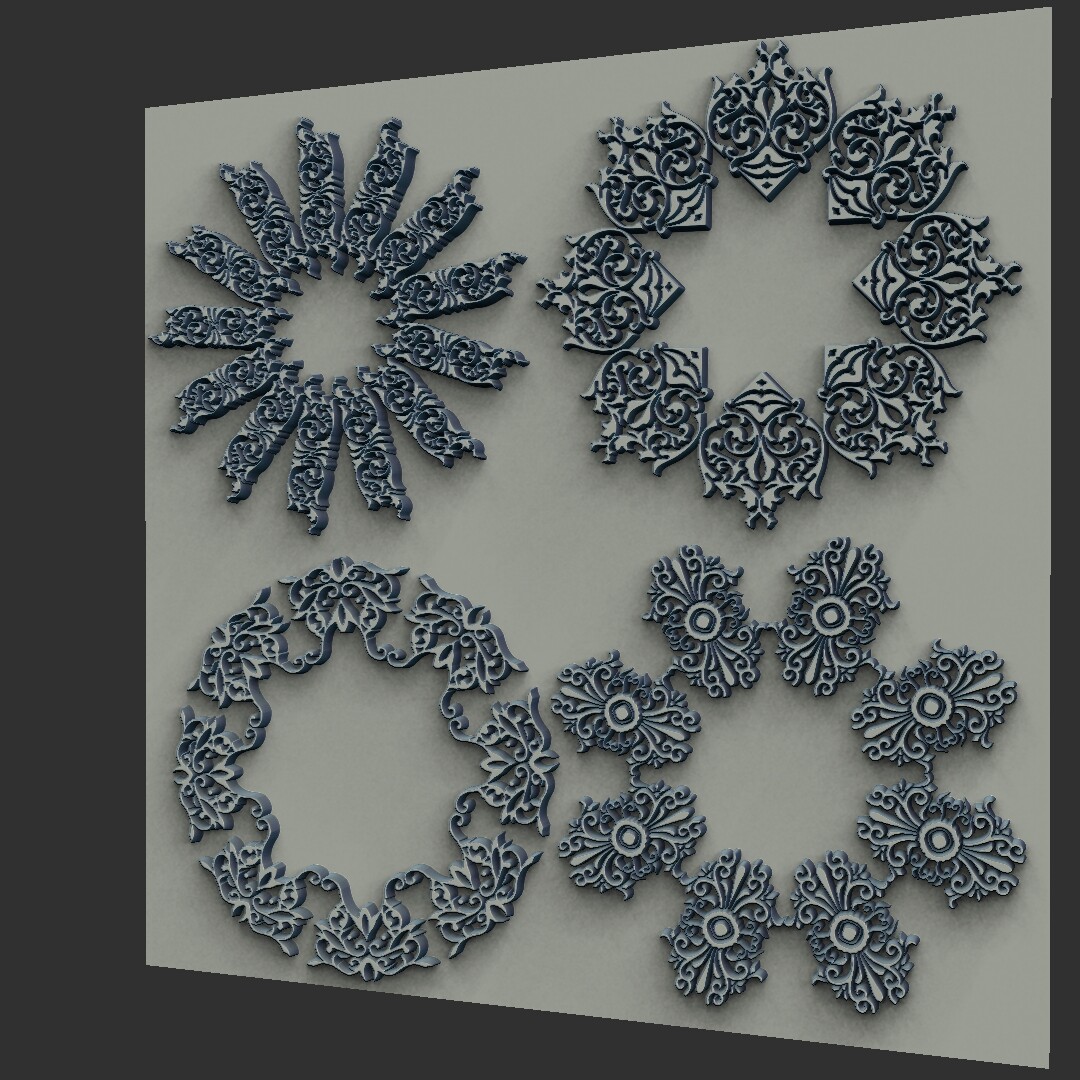 ArtStation - 100+ Single and Ring Ornament Height Map Pack | Brushes