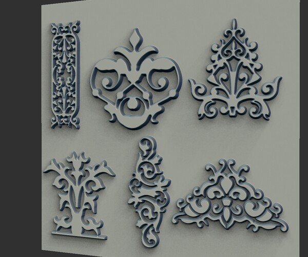 ArtStation - 100+ Single and Ring Ornament Height Map Pack | Brushes