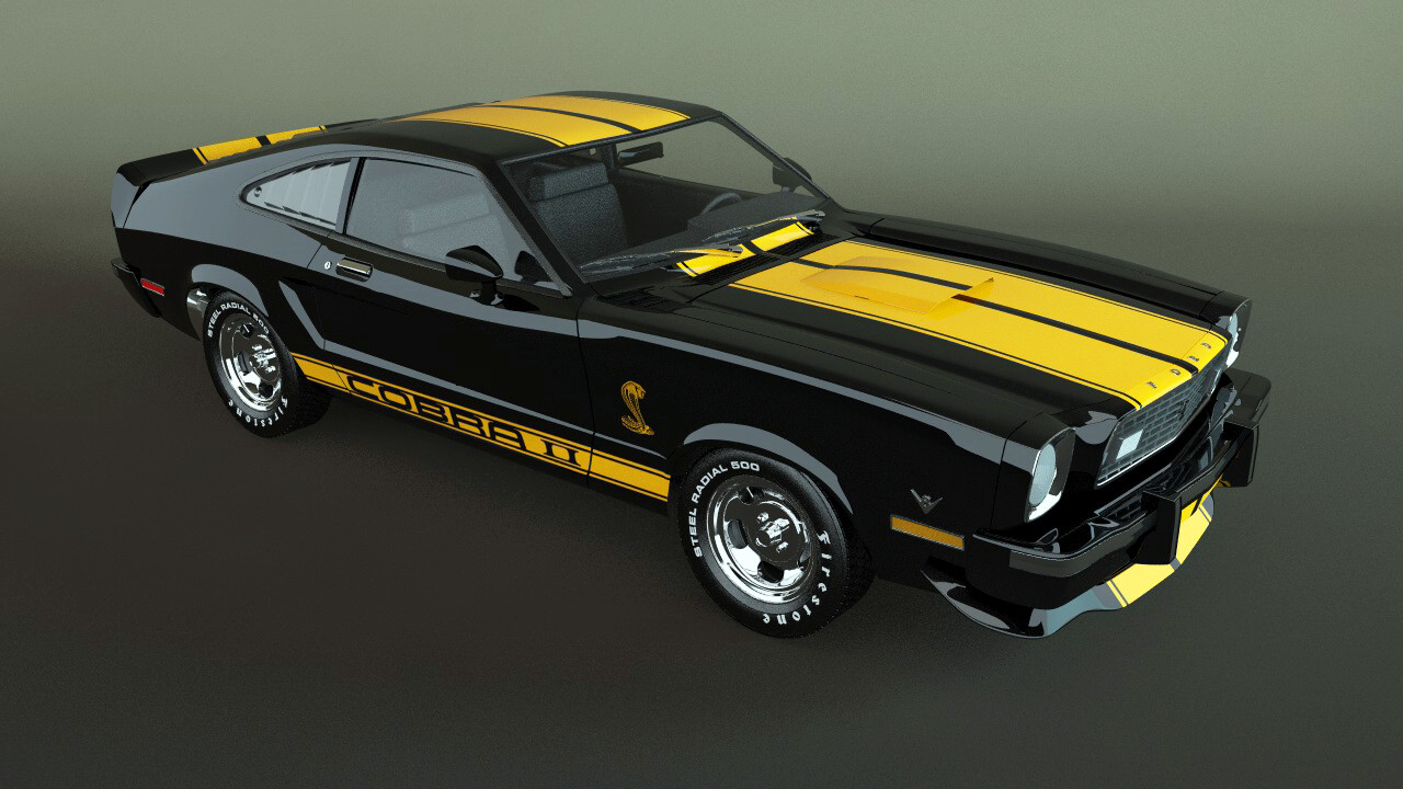 ArtStation - 1976 Ford Mustang Cobra II - 3D Model | Resources