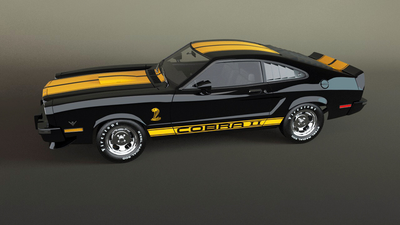 ArtStation - 1976 Ford Mustang Cobra II - 3D Model | Resources