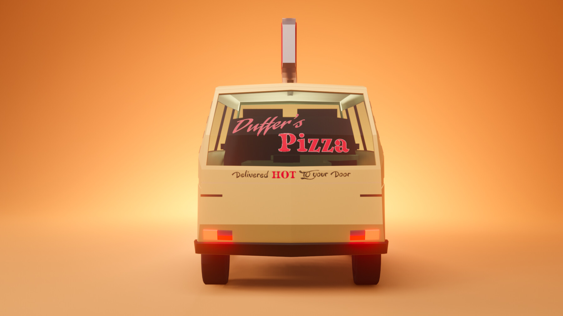 ArtStation - Duffers Pizza 3D Low Poly Van | Game Assets
