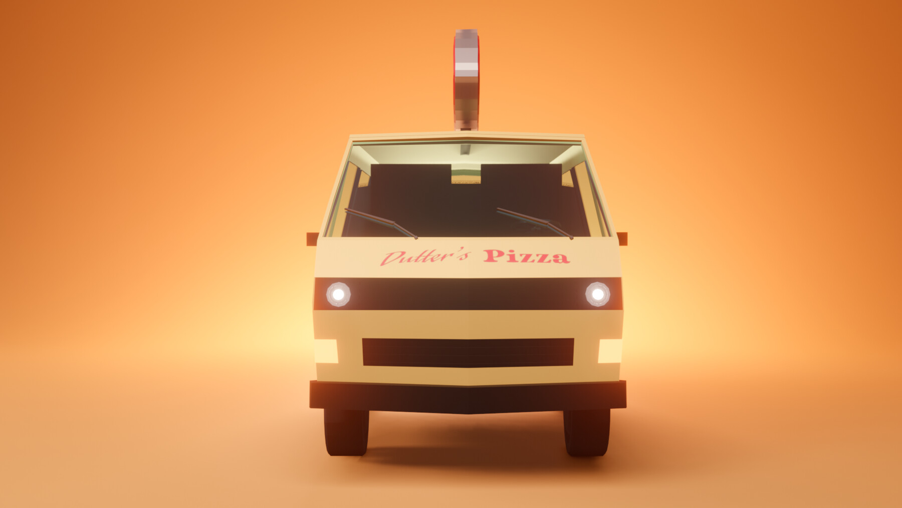 ArtStation - Duffers Pizza 3D Low Poly Van | Game Assets